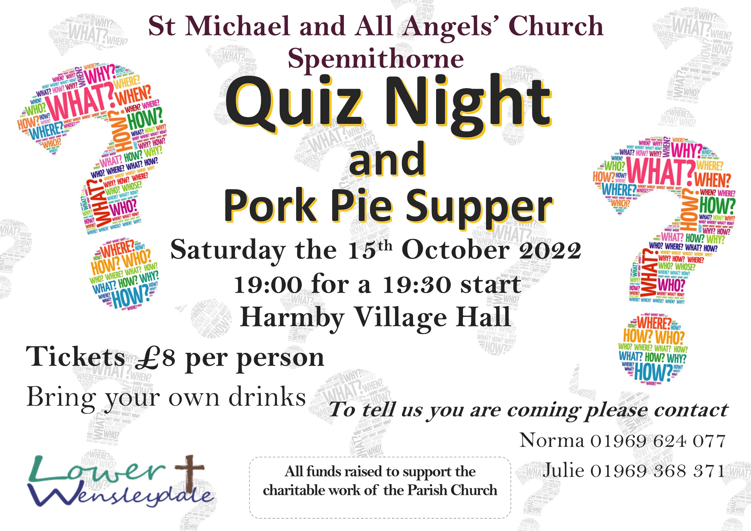 Quiz Night & Pork Pie Supper – Benefice of Lower Wensleydale